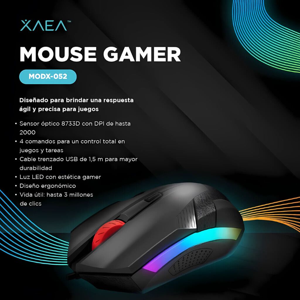 MOUSE GAMER MODX-052 Y-WING – XAEA – NEGRO – Imponik San Luis